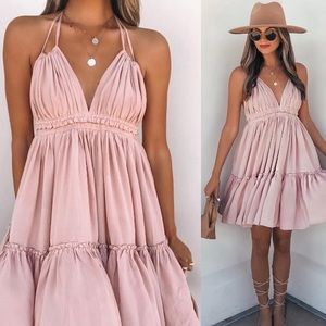 Dresses | Mini Flowy Summer Halter Mauve Pink Mini Summer Dress ...